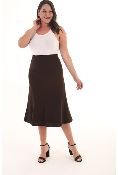 Klassy Kahverengi Manşet Etek