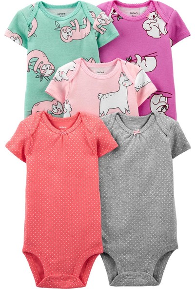 Carter's Layette 5'li Bebek Body 1J982310 Çok Renkli Yenidoğan