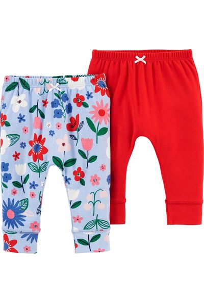 Carter's 2'li Bebek Pantolonu 1K170410 Kırmızı Yenidoğan