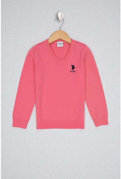 U.S. Polo Assn. Pembe Triko Kazak Basic 50224698-VR078 U.S. Polo Assn. Pembe Triko Kazak Basic 50224698-VR078