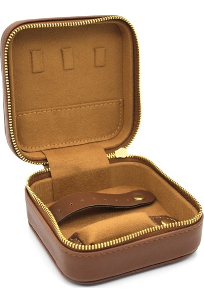 Metro Kuyumculuk Malzemeleri Kemerli Deri Takı ve Mücevher Çantası Kahverengi