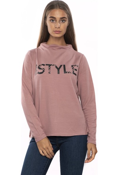 Missmurem Your Style Dik Yaka Sweatshirt - Gül