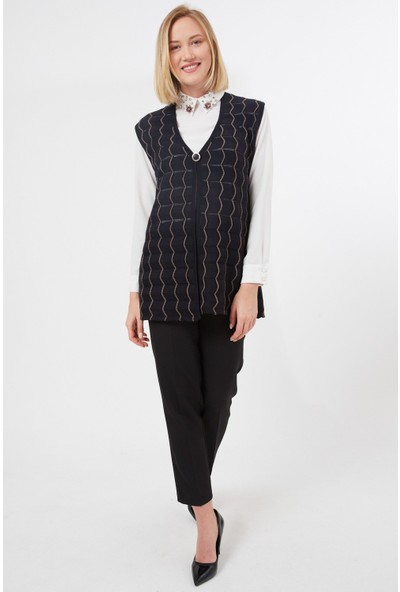 Uludağ Triko Ajurlu Kadın Yelek / Siyah Uludağ Triko Ajurlu Kadın Yelek / Siyah