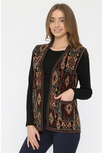 Uludağ Triko Kilim Desen Yelek / Gümüş Uludağ Triko Kilim Desen Yelek / Gümüş