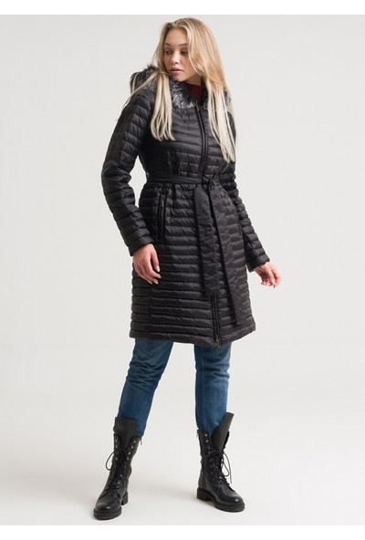 Armağan Kapşonlu Kaz Tüylü Kısa Şişme Mont