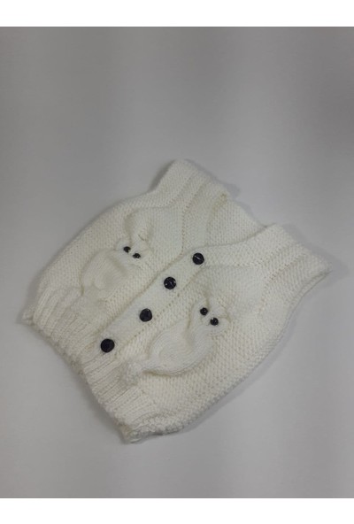 Bağzı Şeyler Dükkanı El Örgüsü Baykuş Modelli Yelek Beyaz 1 Yaş Için Bağzı Şeyler Dükkanı El Örgüsü Baykuş Modelli Yelek Beyaz 1 Yaş Için