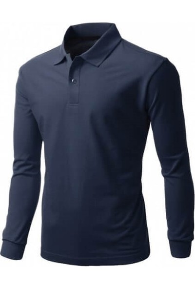 Aka 2 Iplik Lacivert Polo Yaka Sweathshirt Aka 2 Iplik Lacivert Polo Yaka Sweathshirt