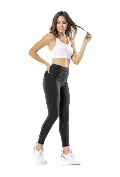 Dynamic Kadın Siyah Jean Cep Detaylı Tayt