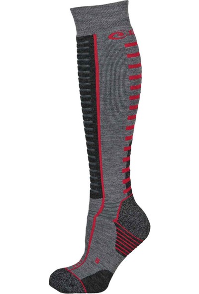 Calzemie Kadın Yünlü Kırmızı Dizaltı Kayak Çorabı