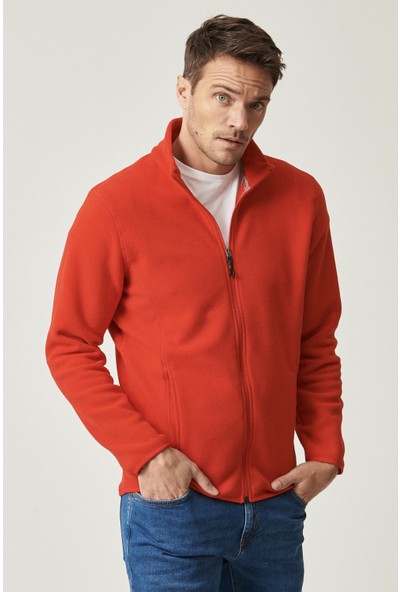 AC&Co / Altınyıldız Classics Standart Fit Günlük Rahat Tam Fermuarlı Bato Yaka Polar Spor Sweatshirt