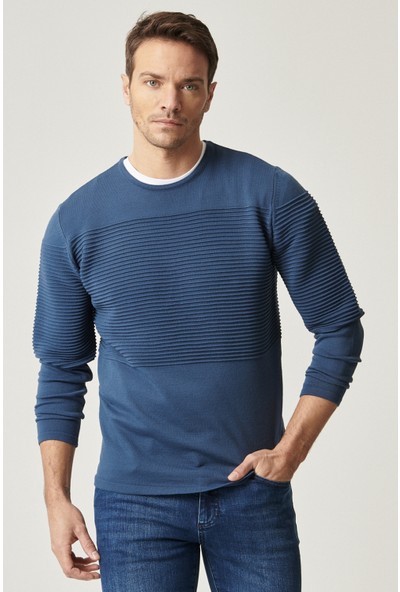 Altınyıldız Classics Standart Fit Bisiklet Yaka Desenli Triko Kazak