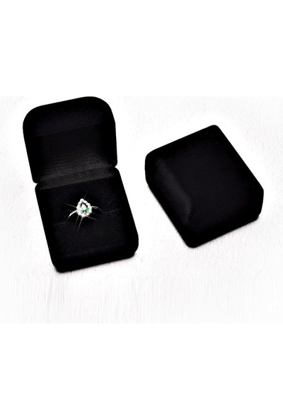 Alis Silver Siyah Renk Kadife Yüzük Kutusu M-1 Alis Silver Siyah Renk Kadife Yüzük Kutusu M-1
