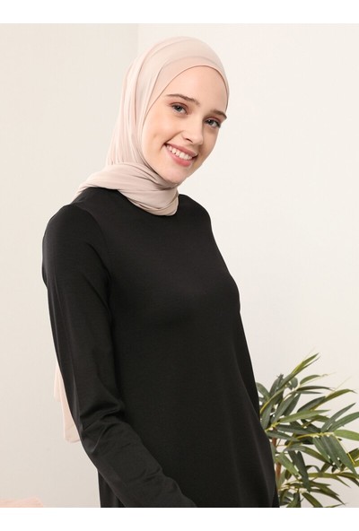 Refka Doğal Kumaşlı Bisiklet Yaka Tunik - Siyah - Refka Refka Doğal Kumaşlı Bisiklet Yaka Tunik - Siyah - Refka