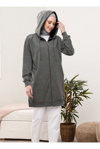 Refka Fermuarlı Spor Kap - Antrasit - Refka