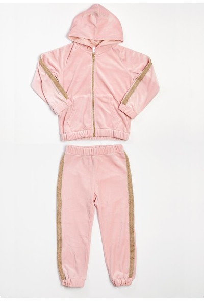 Wonder Kids Kız Çocuk Pudra Kapüşonlu Sweatshirt ve Eşofman Altı 2'li Takım MK20AW7031 Wonder Kids Kız Çocuk Pudra Kapüşonlu Sweatshirt ve Eşofman Altı 2'li Takım MK20AW7031