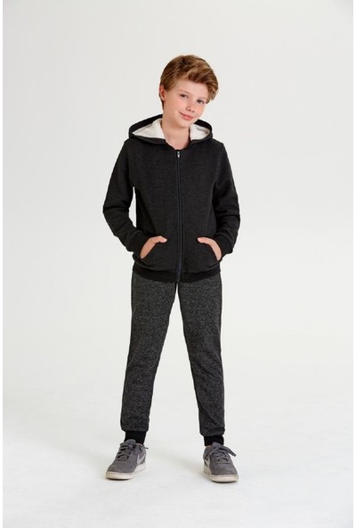 Wonder Kids Erkek Çocuk Antrasit Kapüşonlu Sweatshirt ve Eşofman Altı MK20AW6038 Wonder Kids Erkek Çocuk Antrasit Kapüşonlu Sweatshirt ve Eşofman Altı MK20AW6038