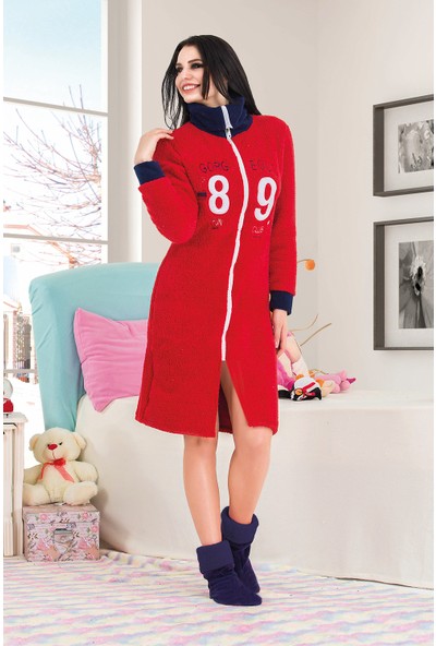 Penyelüx 89 Fun Club Patikli Welsoft Kadın Sabahlık Takımı - Kırmızı Penyelüx 89 Fun Club Patikli Welsoft Kadın Sabahlık Takımı - Kırmızı