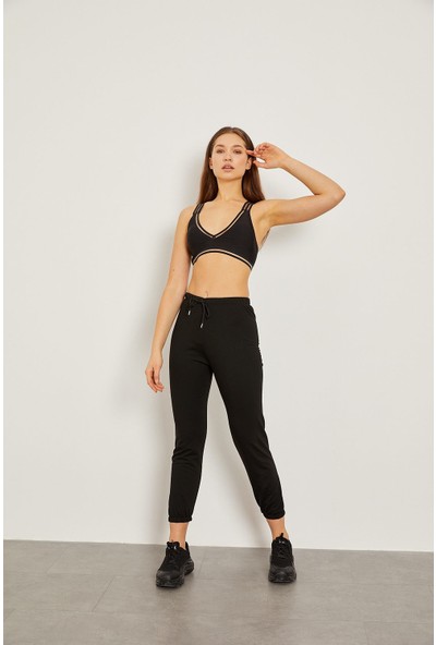 Armalife Paçası Lastikli Eşofman Altı - Siyah