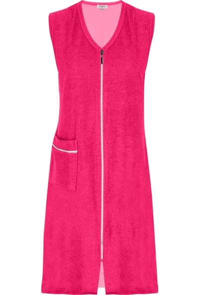 Casual Dress Önden Fermuarlı Kolsuz Havlu Elbise