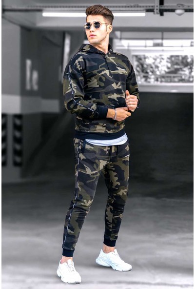 Madmext Haki Kamuflaj Desenli Eşofman Takımı 4765