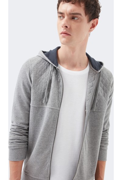 Mavi Erkek Fermuarlı Gri Sweatshirt 062792-27311