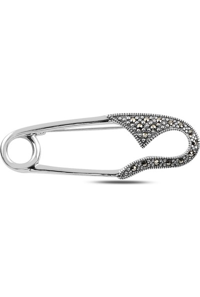 Silverlina Gümüş Çengelli Iğne Markazit Taşlı Broş Silverlina Gümüş Çengelli Iğne Markazit Taşlı Broş