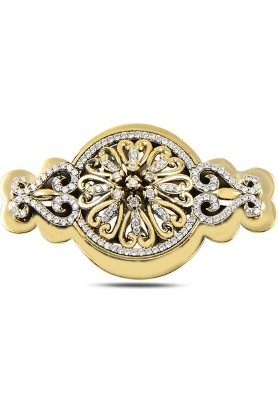 Silverlina Gümüş Zirkon Taşlı Otantik Broş