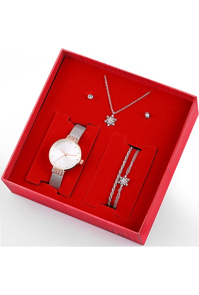 Ricardo Kadın Kol Saati Kolye Bileklik Küpe Seti
