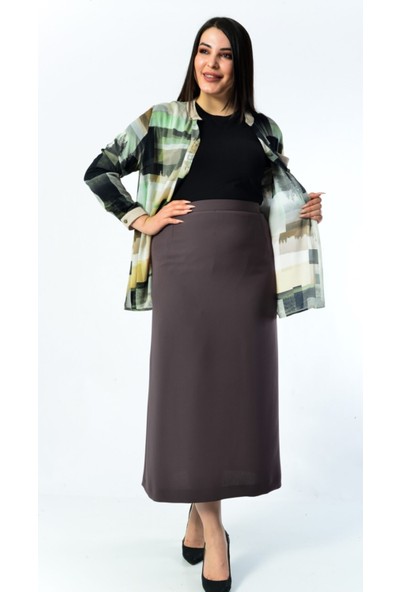 Elsin Butik Kadın Vizon Büyük Beden Beli Lastikli Arka Kapalı Pili Kaşe Portoriko Kumaş Etek FESB3234 Elsin Butik Kadın Vizon Büyük Beden Beli Lastikli Arka Kapalı Pili Kaşe Portoriko Kumaş Etek FESB3234