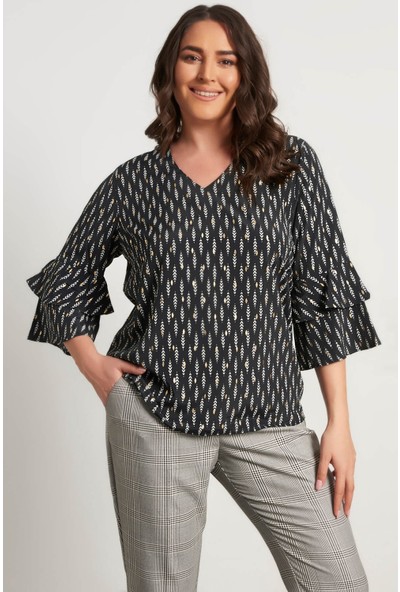 Myline Kolları Volanlı Bluz Myline Kolları Volanlı Bluz