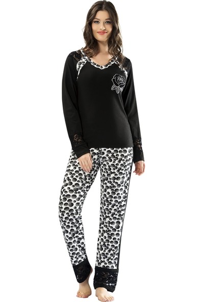 Derya Kurşun Desenli Pijama Takım