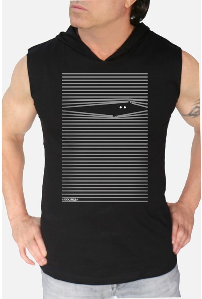 Rock & Roll Noluyo Ya Siyah Kapşonlu Kolsuz T-Shirt Rock & Roll Noluyo Ya Siyah Kapşonlu Kolsuz T-Shirt