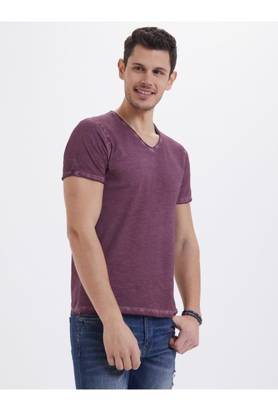 Loft Kısa Kol Erkek T-Shirt Bordo 2007914
