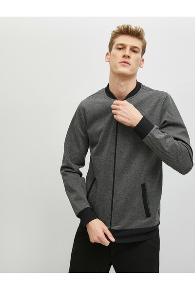 Koton Erkek Fermuarli Cepli Kolu Ribanali Kolej Yaka Slim Fit Hirka