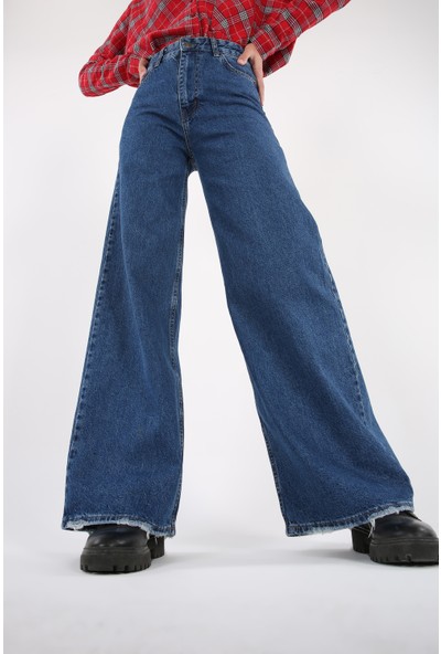 Allday Kadın İspanyol Paça Denim Pantolon
