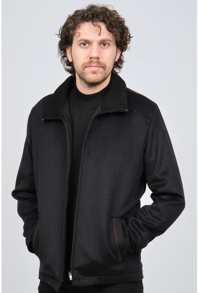 Daynax Erkek Biye Detaylı Içi Kürklü Yün Mont 49213208 Füme Daynax Erkek Biye Detaylı Içi Kürklü Yün Mont 49213208 Füme