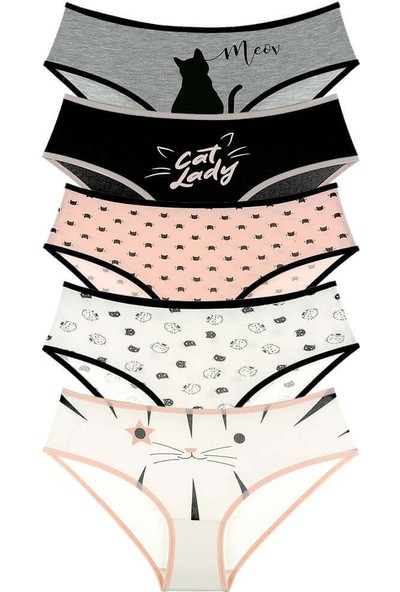 Donella 5'li Kedi Baskılı Genç Kız Külot - 5071610CT-5LI Donella 5'li Kedi Baskılı Genç Kız Külot - 5071610CT-5LI