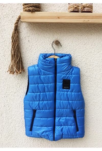 Bebedonat Mavi Renkli Pamuklu Çocuk Şişme Yelek