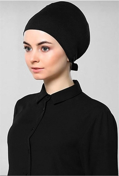 Belifanti Collection 2 Adet Düz Penye Tesettür Bone - Siyah Belifanti Collection 2 Adet Düz Penye Tesettür Bone - Siyah