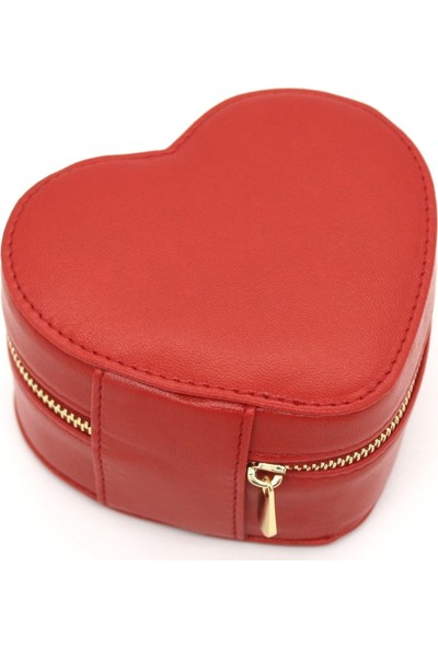 Metro Kuyumculuk Malzemeleri Kalpli Deri Takı Çantası Kırmızı Metro Kuyumculuk Malzemeleri Kalpli Deri Takı Çantası Kırmızı
