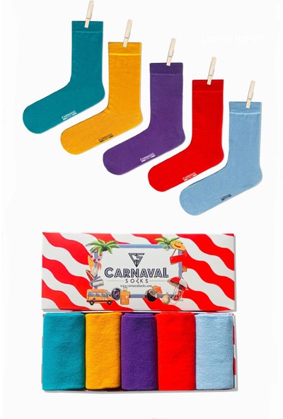 Carnaval Socks 5'li Pastel Renkli Çorap Moda Kutusu Carnaval Socks 5'li Pastel Renkli Çorap Moda Kutusu
