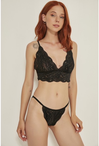 C&City 7101 Kadın Bralet Sütyen Külot Takım Siyah C&City 7101 Kadın Bralet Sütyen Külot Takım Siyah