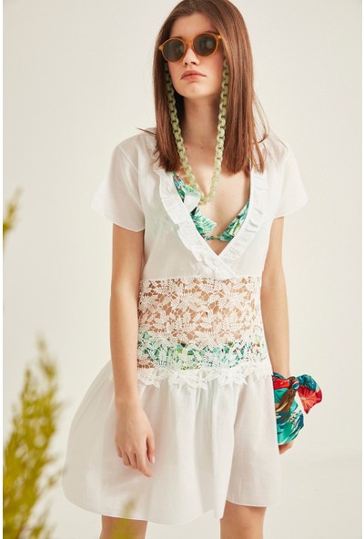 C&city Kadın Pareo Plaj Elbisesi 2009 Beyaz