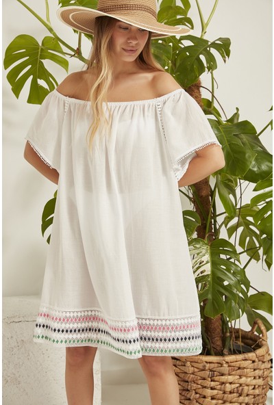 C&city Kadın Pareo Plaj Elbisesi 21910 Beyaz C&city Kadın Pareo Plaj Elbisesi 21910 Beyaz