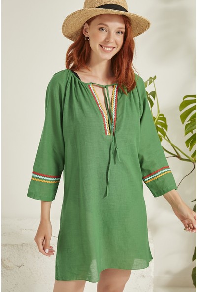 C&city Kadın Pareo Plaj Elbisesi 21913 Yeşil