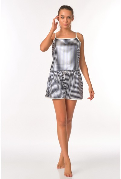 C&City Long Line Kadın Atlet Lacivert/Beyaz