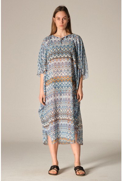 C&city P-15 Kadın Pareo Plaj Elbisesi Mavi