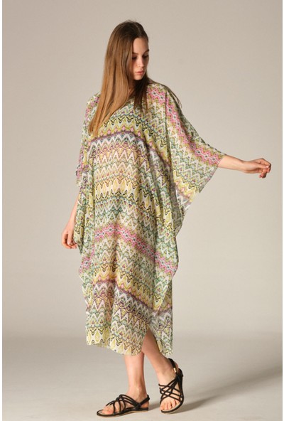 C&city P-15 Kadın Pareo Plaj Elbisesi Yeşil