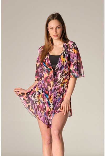 C&city P-16 Kadın Pareo Plaj Elbisesi Mor