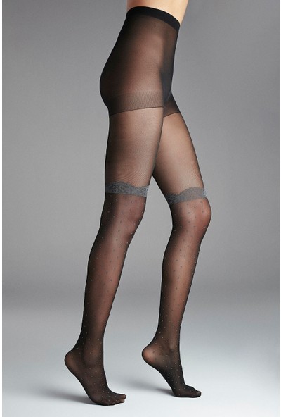 Penti Kadın Melange Lace Desenli Külotlu Çorap Kül Gri